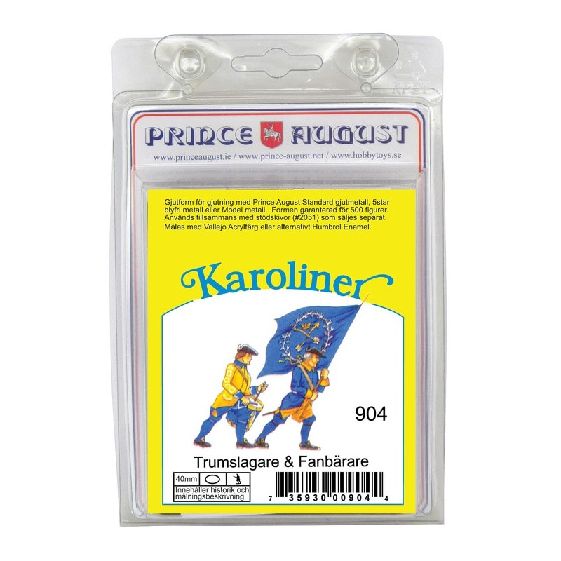 Prince August Karoliner x2 Drummer and Standard Bearer S904